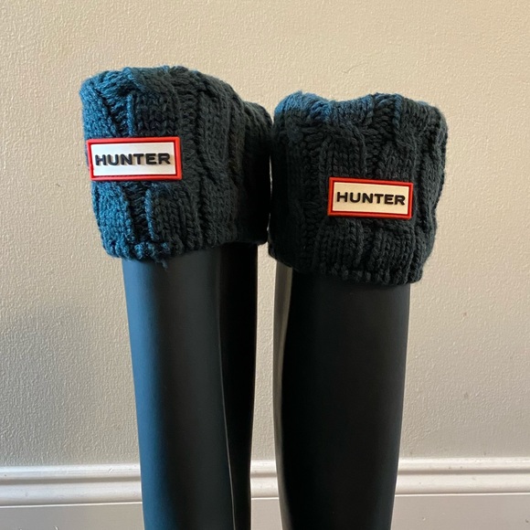 Hunter | Shoes | Hunter Original Tall Teal Cable Knit Boot Socks | Poshmark
